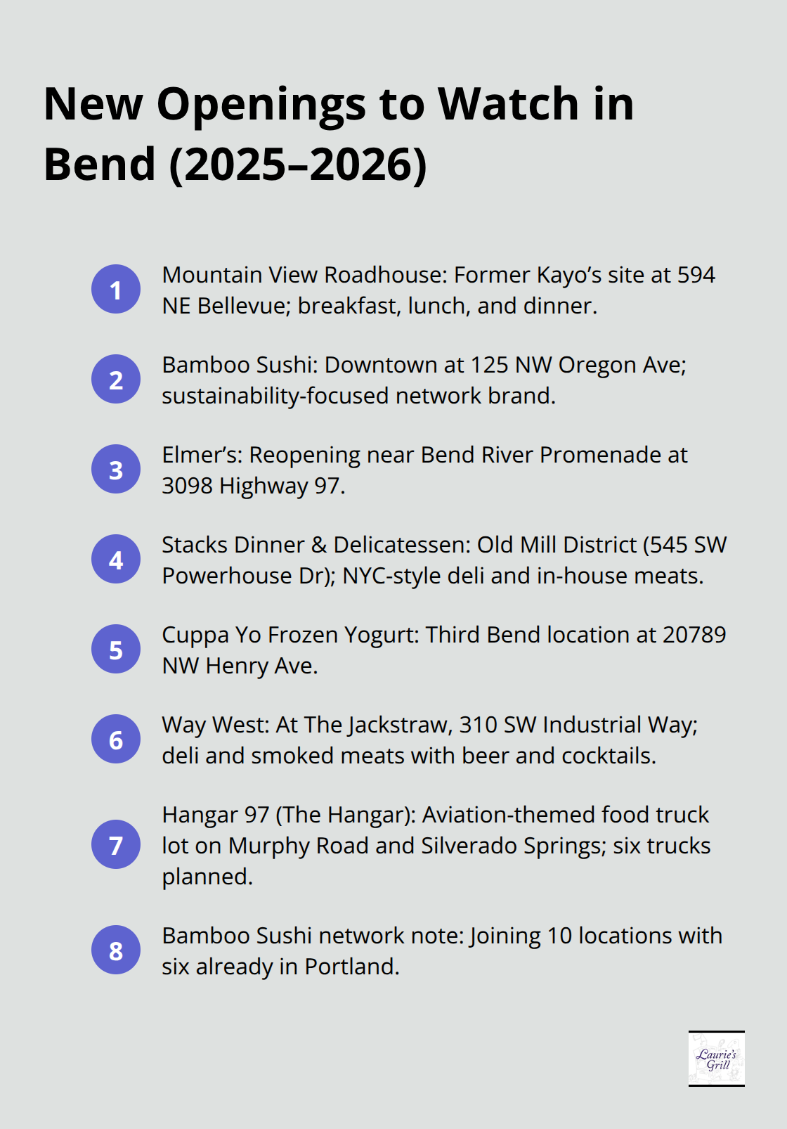 New Restaurants in Bend Worth Visiting - Laurie's Grill